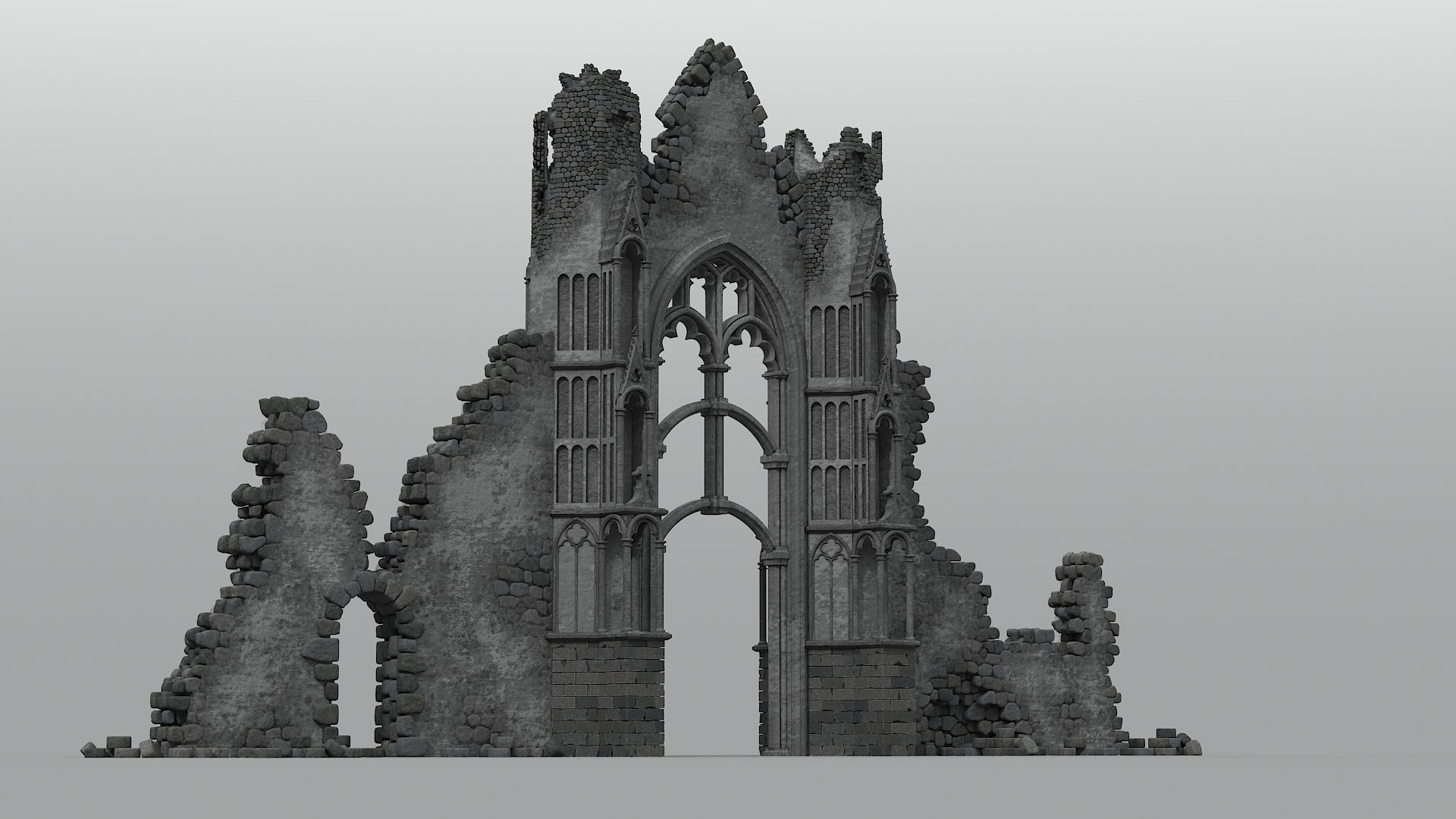 Gothic Gate In Ruins 3D Model - TurboSquid 1837455
