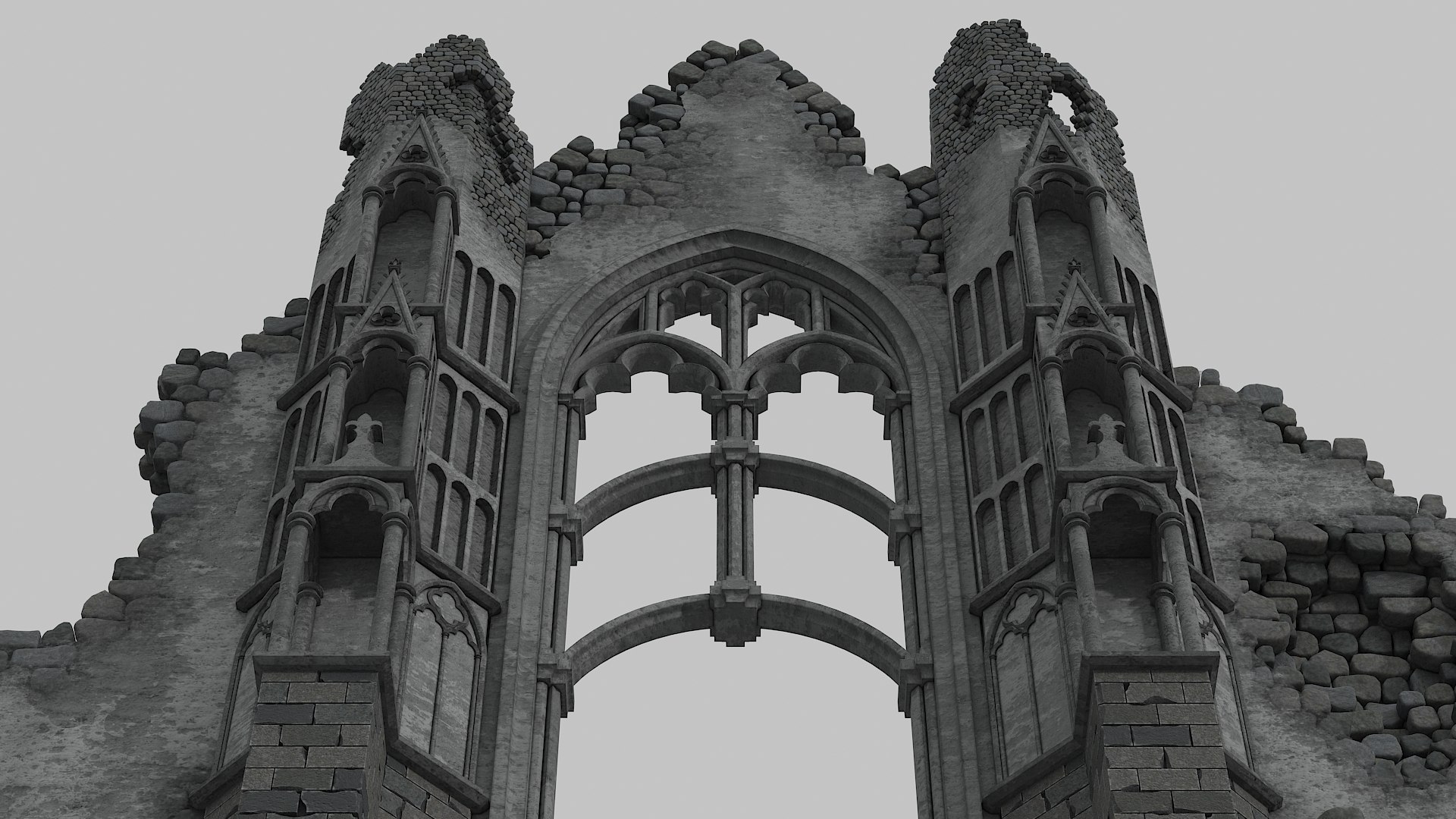 Gothic Gate In Ruins 3D Model - TurboSquid 1837455