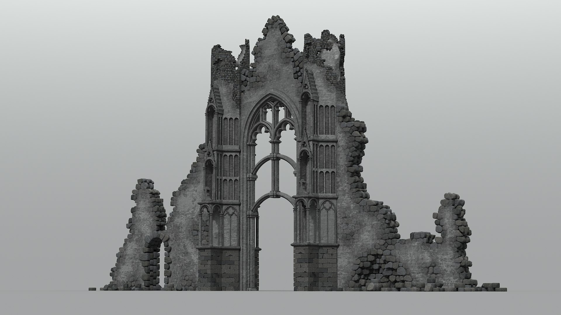 Gothic Gate In Ruins 3D Model - TurboSquid 1837455