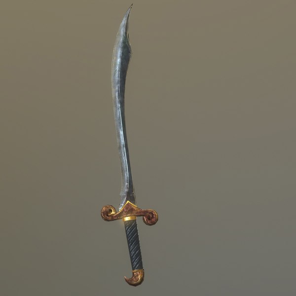 ready scimitar sword - 3d model