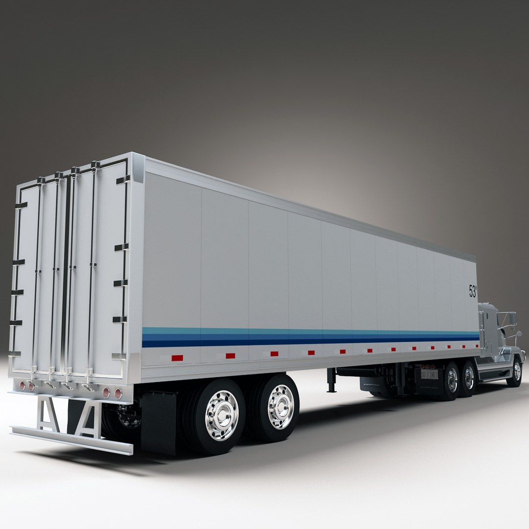 Freightliner Fld120 Special Trailer 3d Model