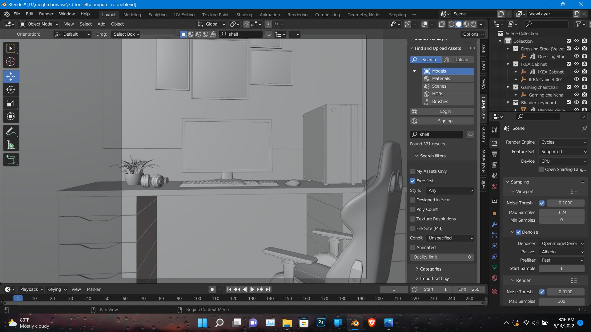 Gaming Computer Set 3D - TurboSquid 1897639