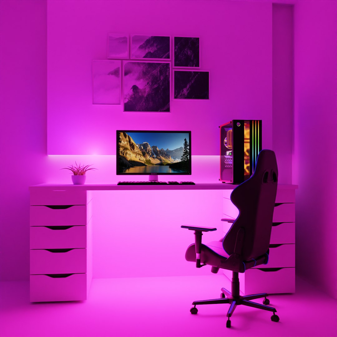 Gaming Computer Set 3D - TurboSquid 1897639
