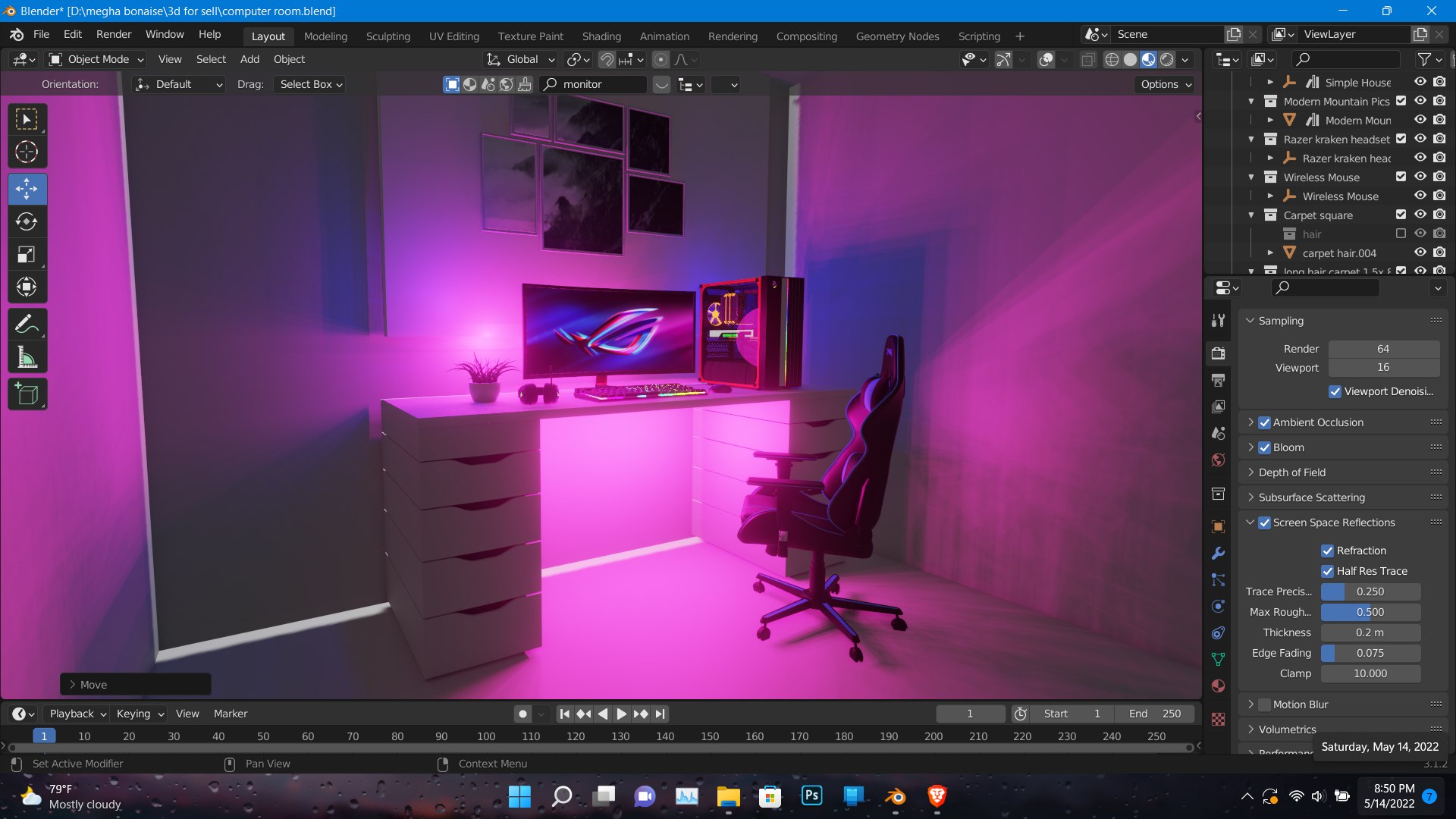 Gaming Computer Set 3D - TurboSquid 1897639
