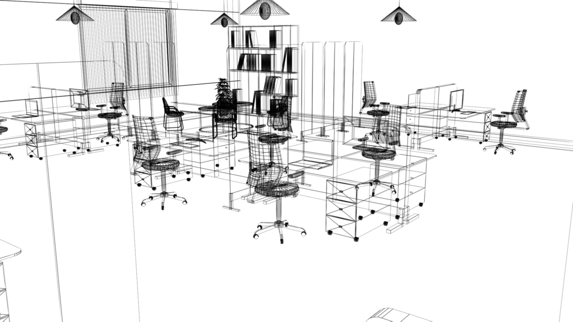 Office Work Space 3D model - TurboSquid 2156317