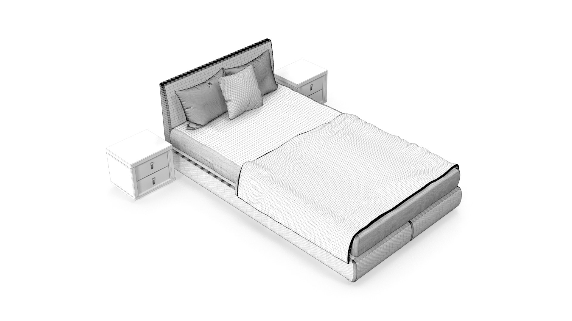 3D Double Bed Model - TurboSquid 2184416