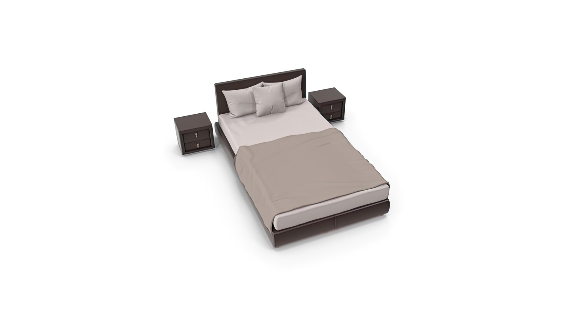3D Double Bed Model - TurboSquid 2184416