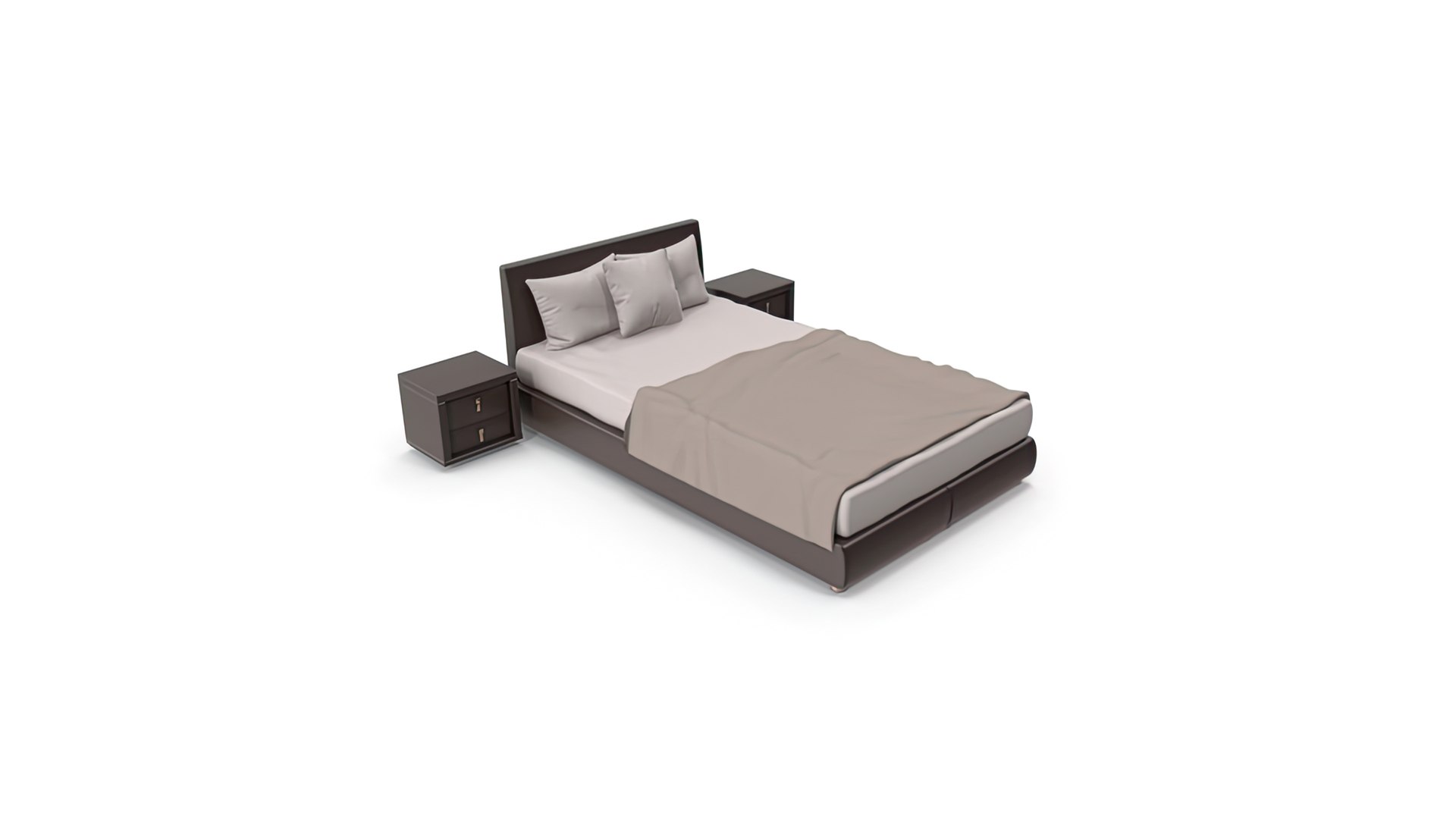 3D Double Bed Model - TurboSquid 2184416
