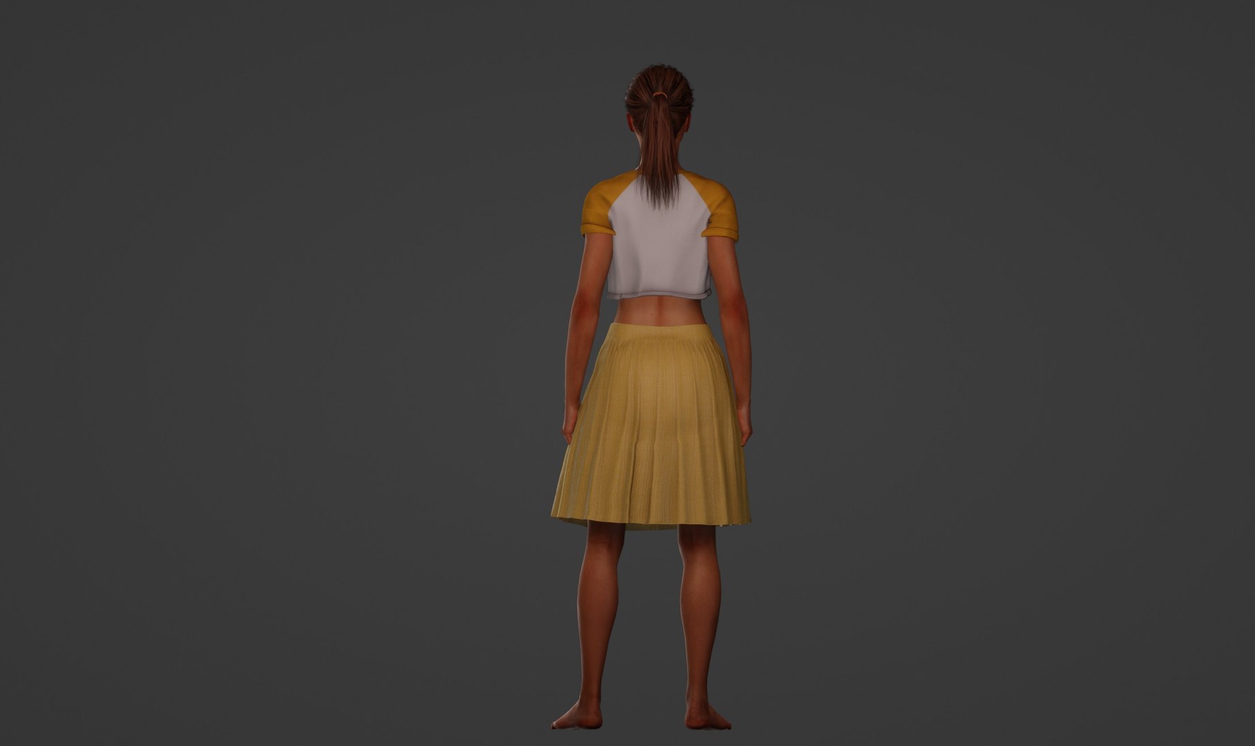 3D Modest Girl In A Skirt Model - TurboSquid 2139361