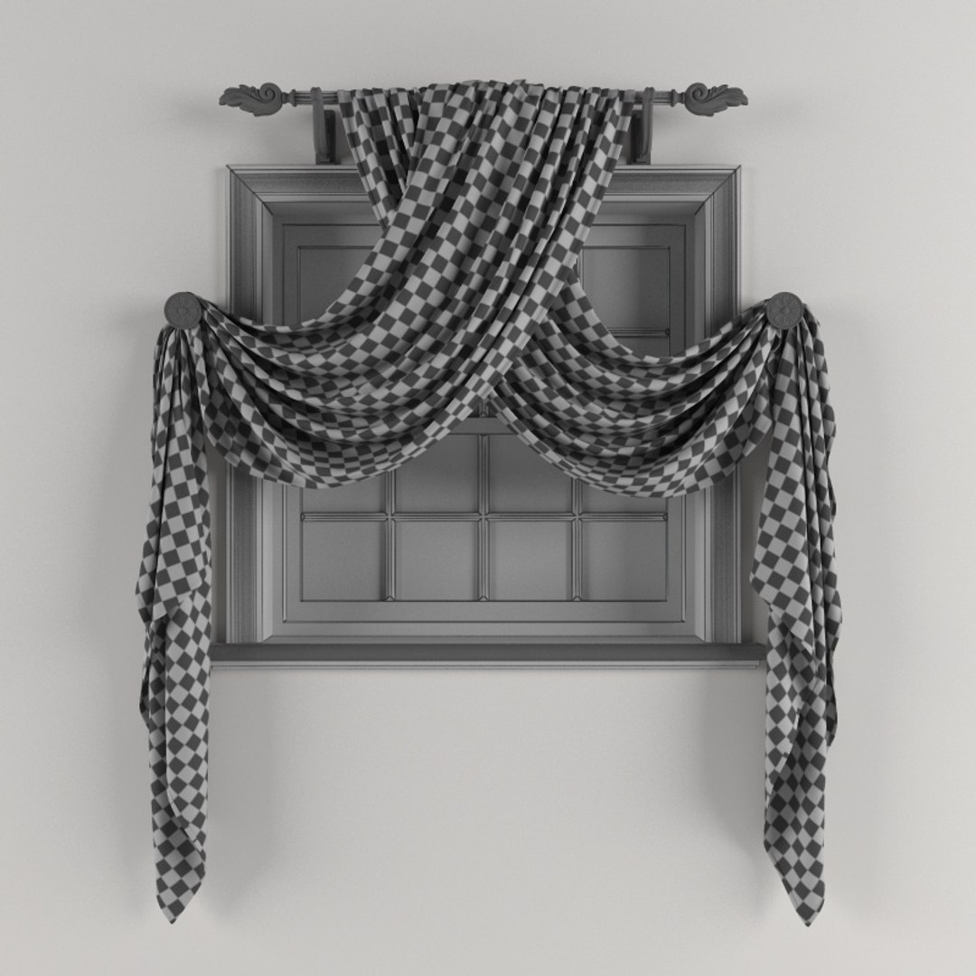 Curtains Decoration Windows 3d Model