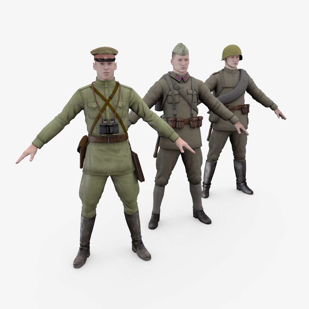 3D Infantry USSR Summer - TurboSquid 2045977