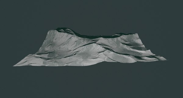 3d model of hills cliffs terrain