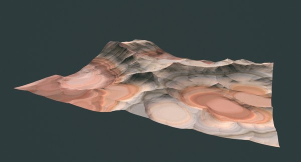 3d model of hills cliffs terrain