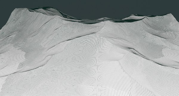 3d model of hills cliffs terrain