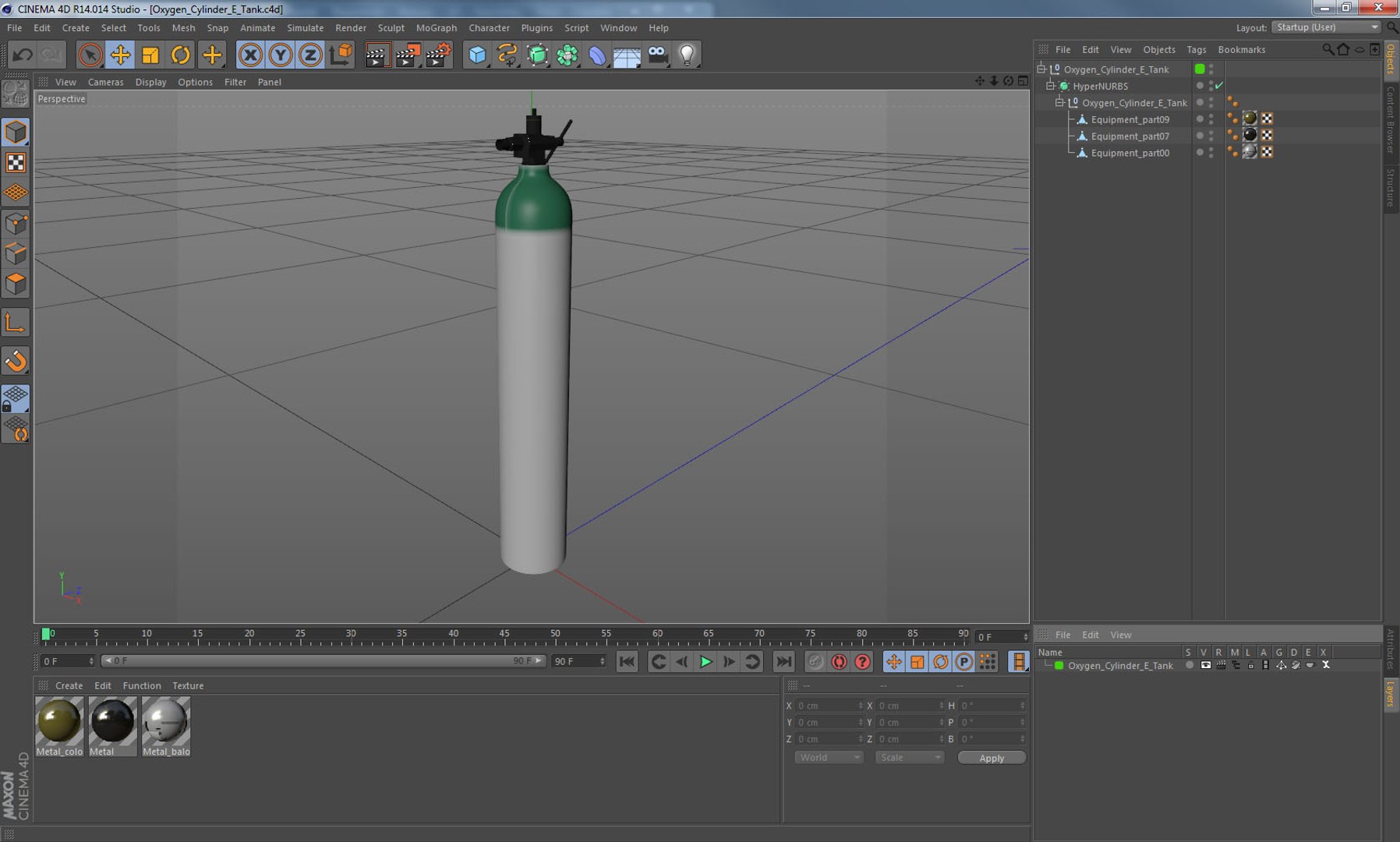 3D Oxygen Cylinder E-tank Model - TurboSquid 1278008