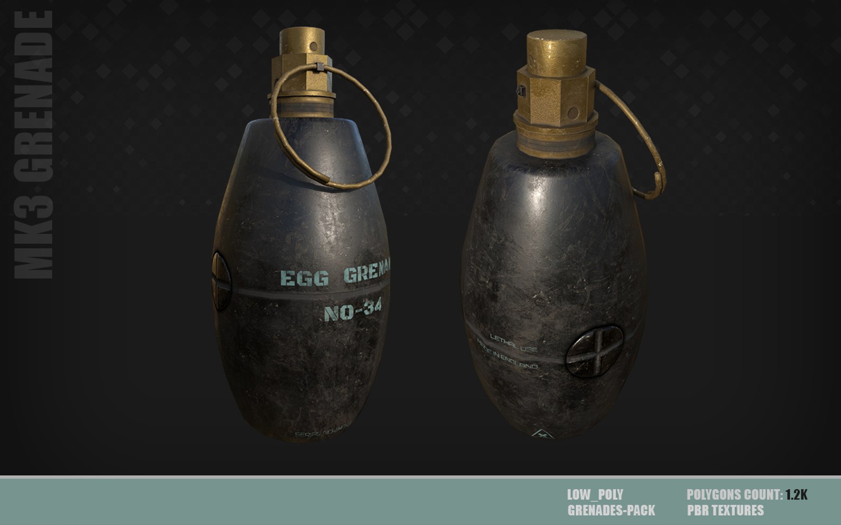 18 GRENADES PACK Game Ready Models 3D Model - TurboSquid 2282691