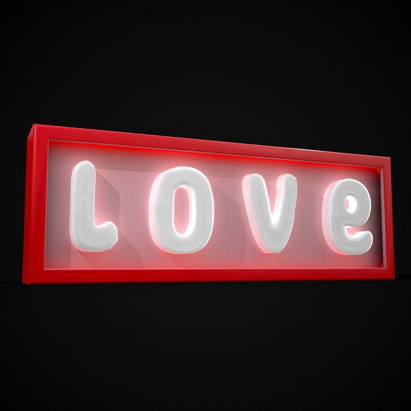 3D model Glowing Wooden Love Sign - TurboSquid 2034987