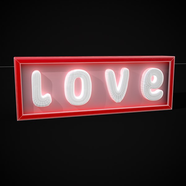 3D model Glowing Wooden Love Sign - TurboSquid 2034987