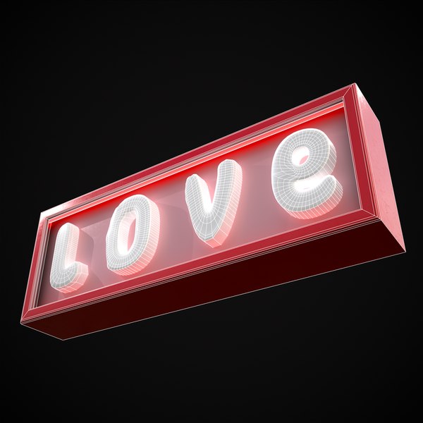 3D model Glowing Wooden Love Sign - TurboSquid 2034987