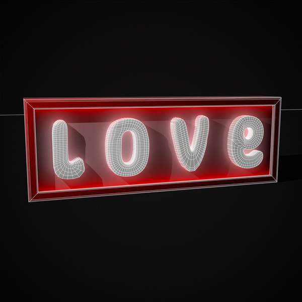 3D model Glowing Wooden Love Sign - TurboSquid 2034987
