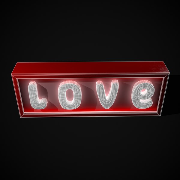 3D model Glowing Wooden Love Sign - TurboSquid 2034987