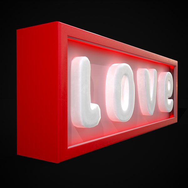 3D model Glowing Wooden Love Sign - TurboSquid 2034987