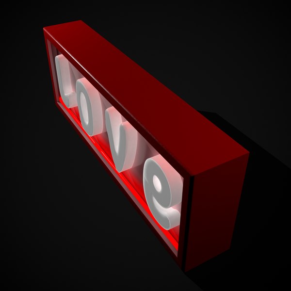 3D model Glowing Wooden Love Sign - TurboSquid 2034987