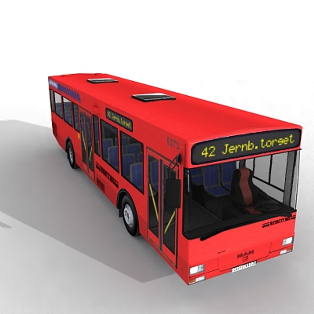 3d Model Of Red City Bus
