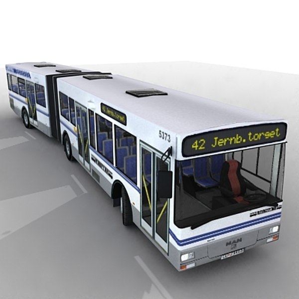 3d model of red city bus