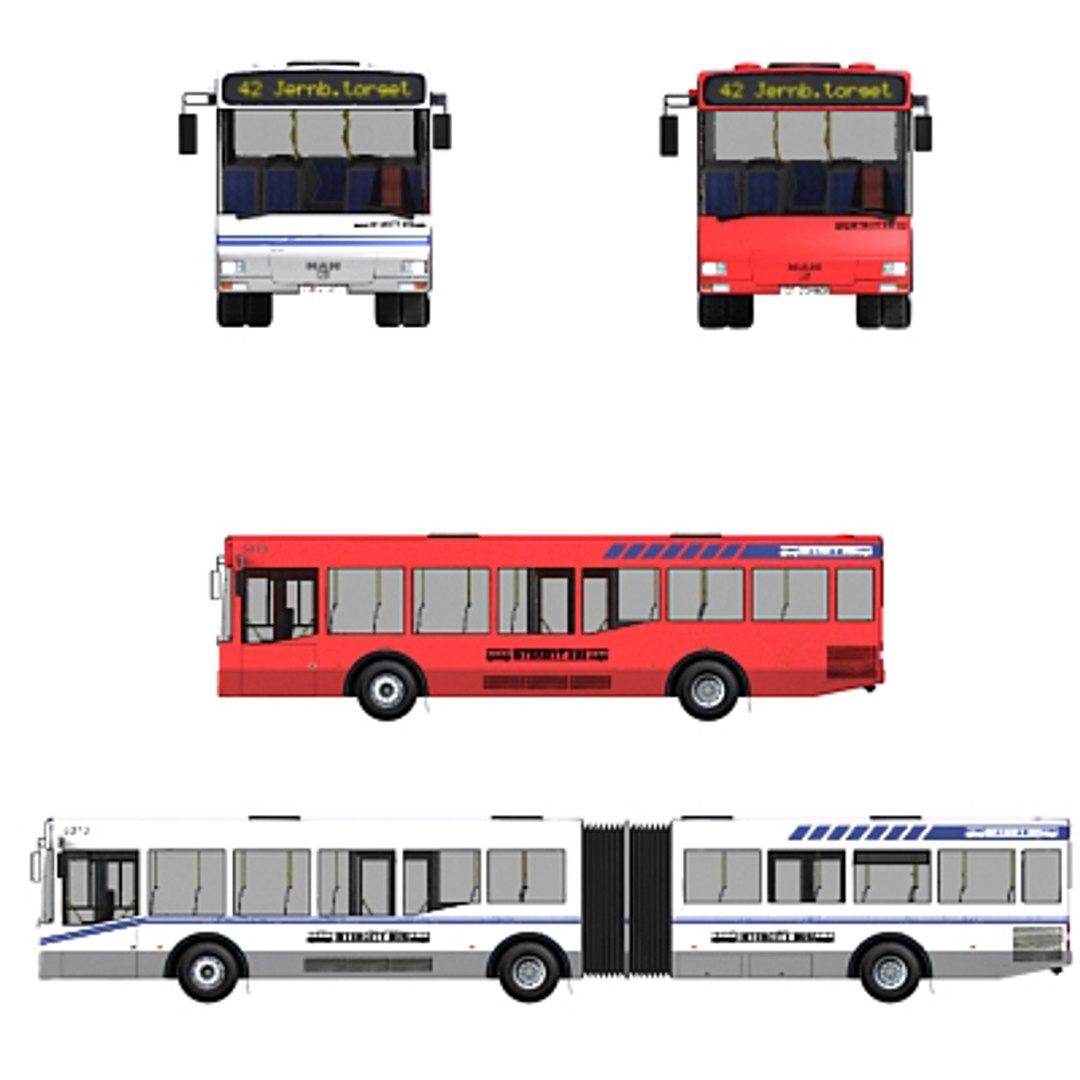 3d Model Of Red City Bus