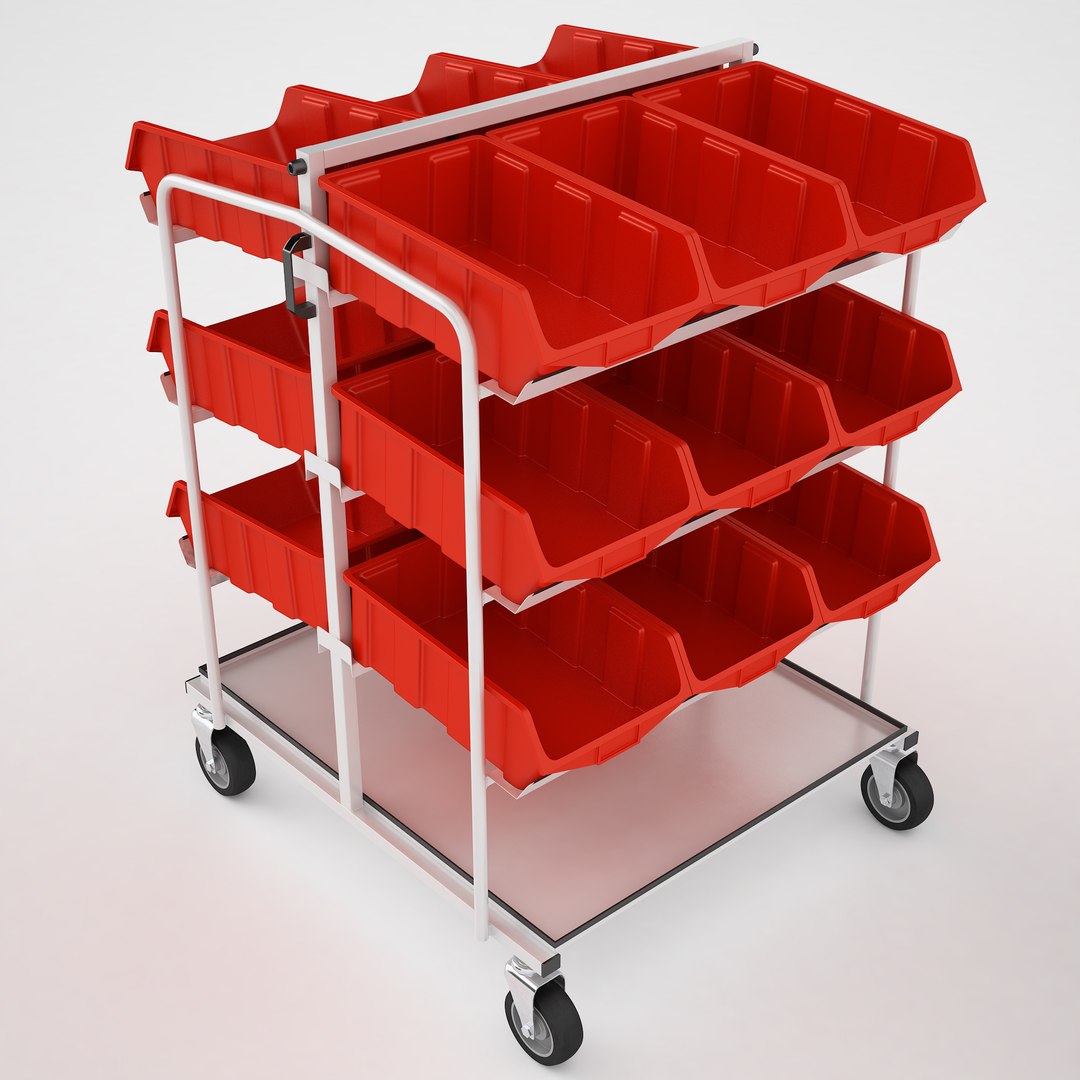 3D Tote Picking Cart 04 - TurboSquid 2238644