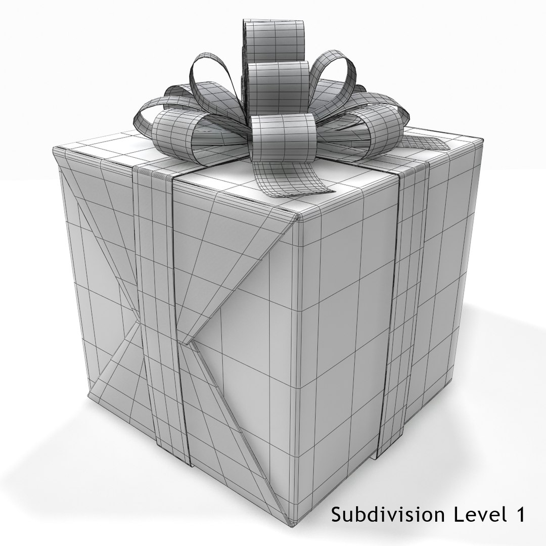 3d Model Box Gift Blue