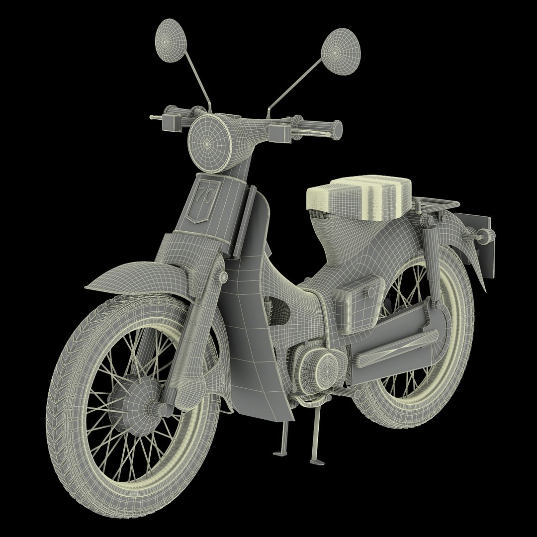 Vintage Scooter 3d Model