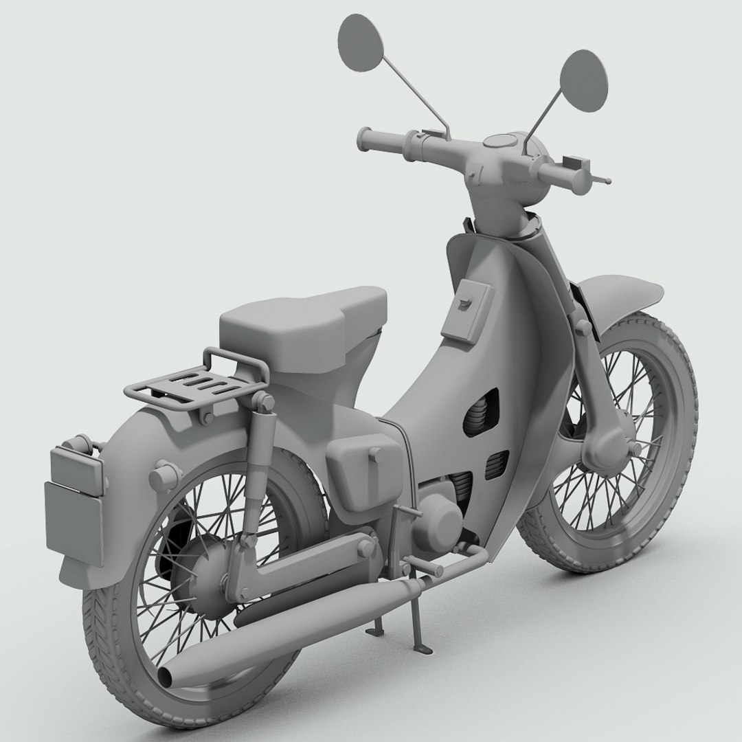 Vintage Scooter 3d Model