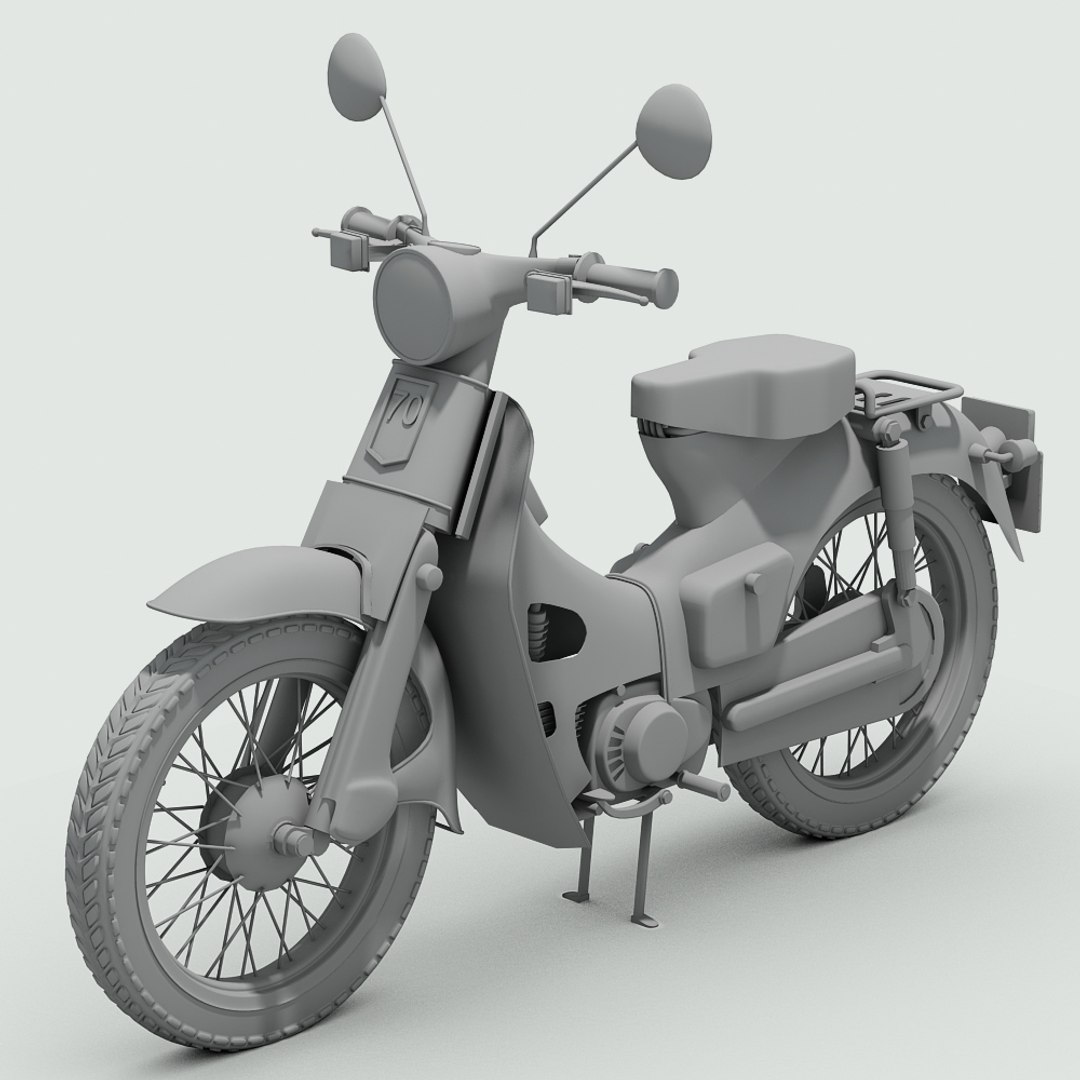 Vintage Scooter 3d Model