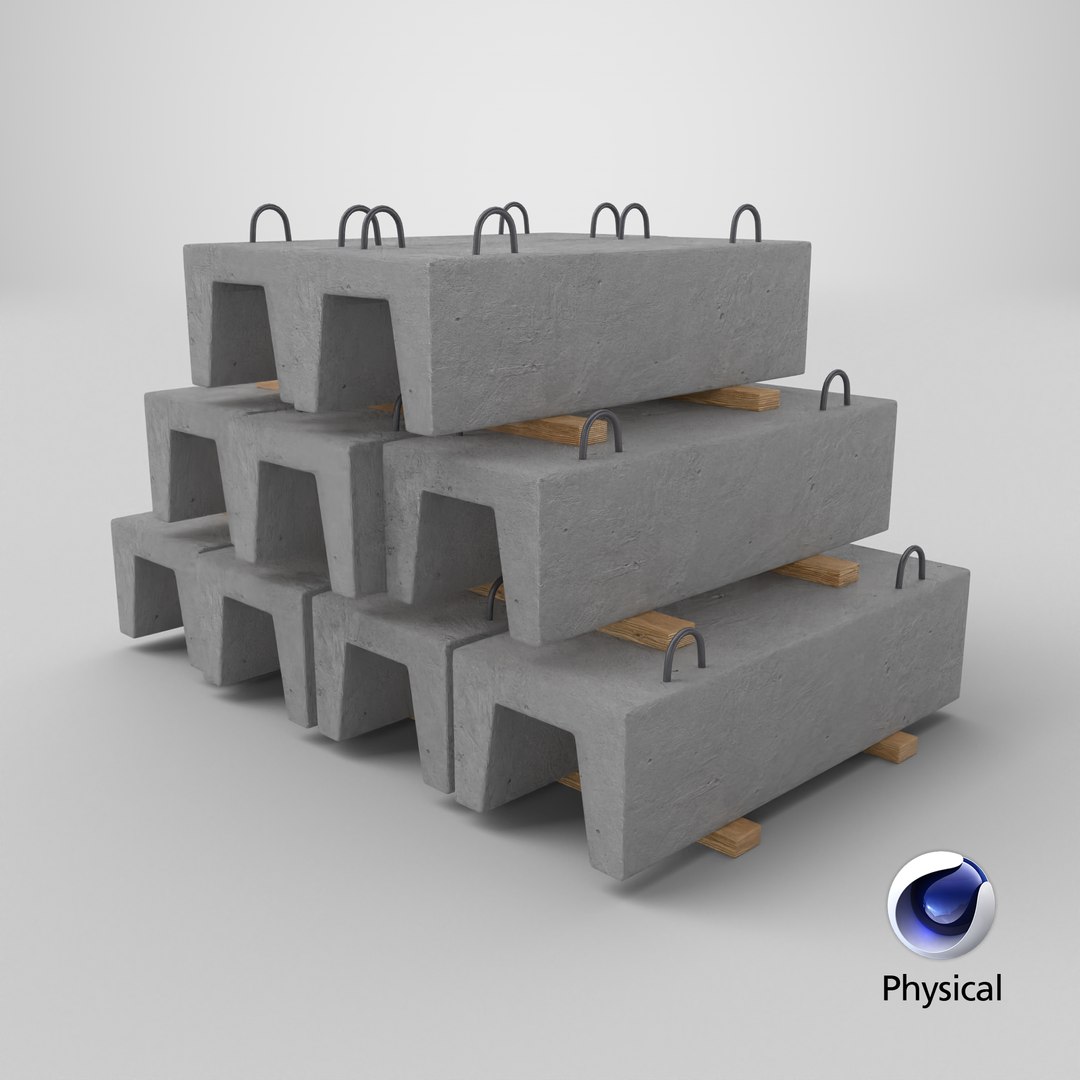 3D Concrete Trenches On Wood Planks Model - TurboSquid 2246279