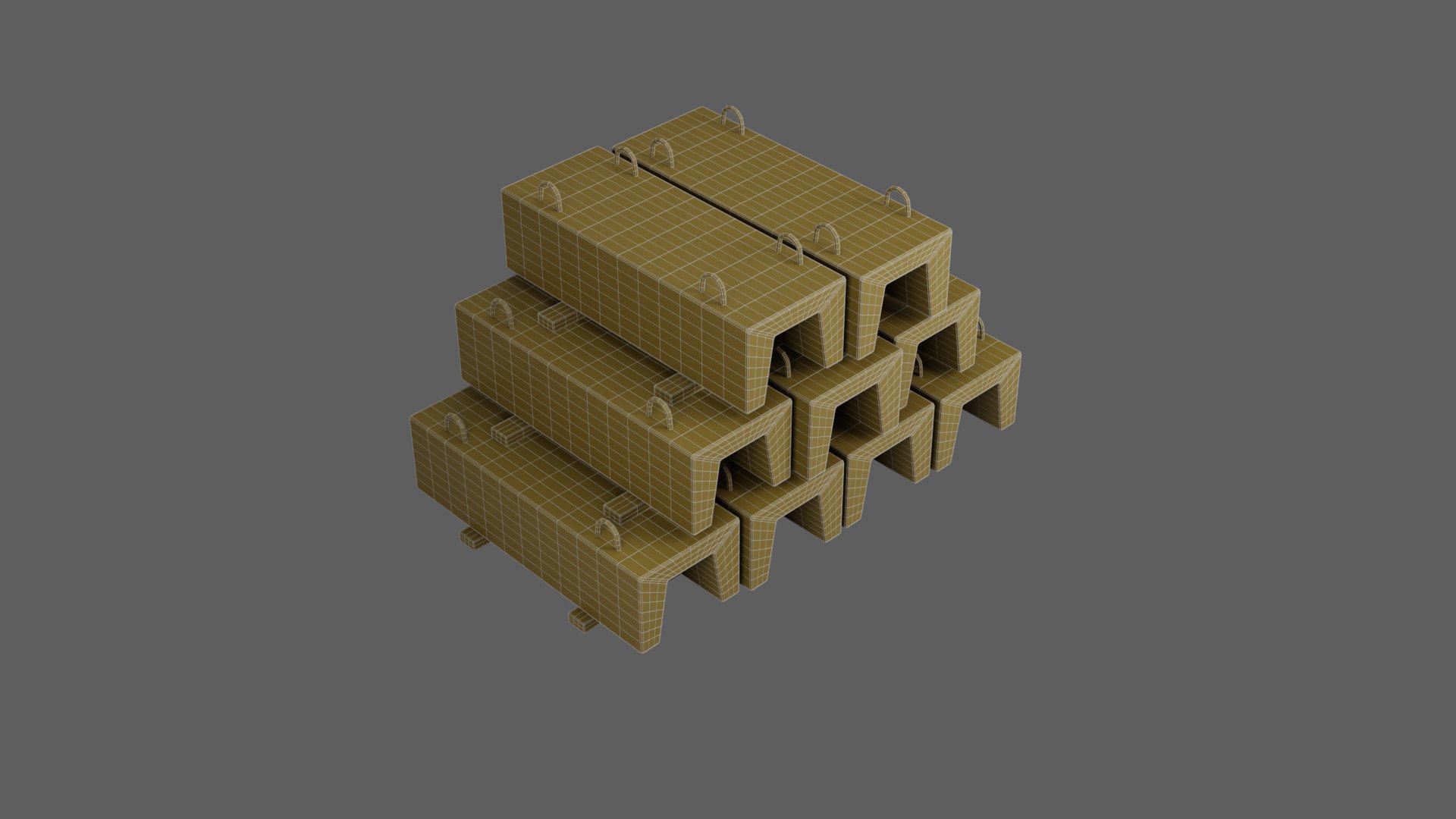 3D Concrete Trenches On Wood Planks Model - TurboSquid 2246279