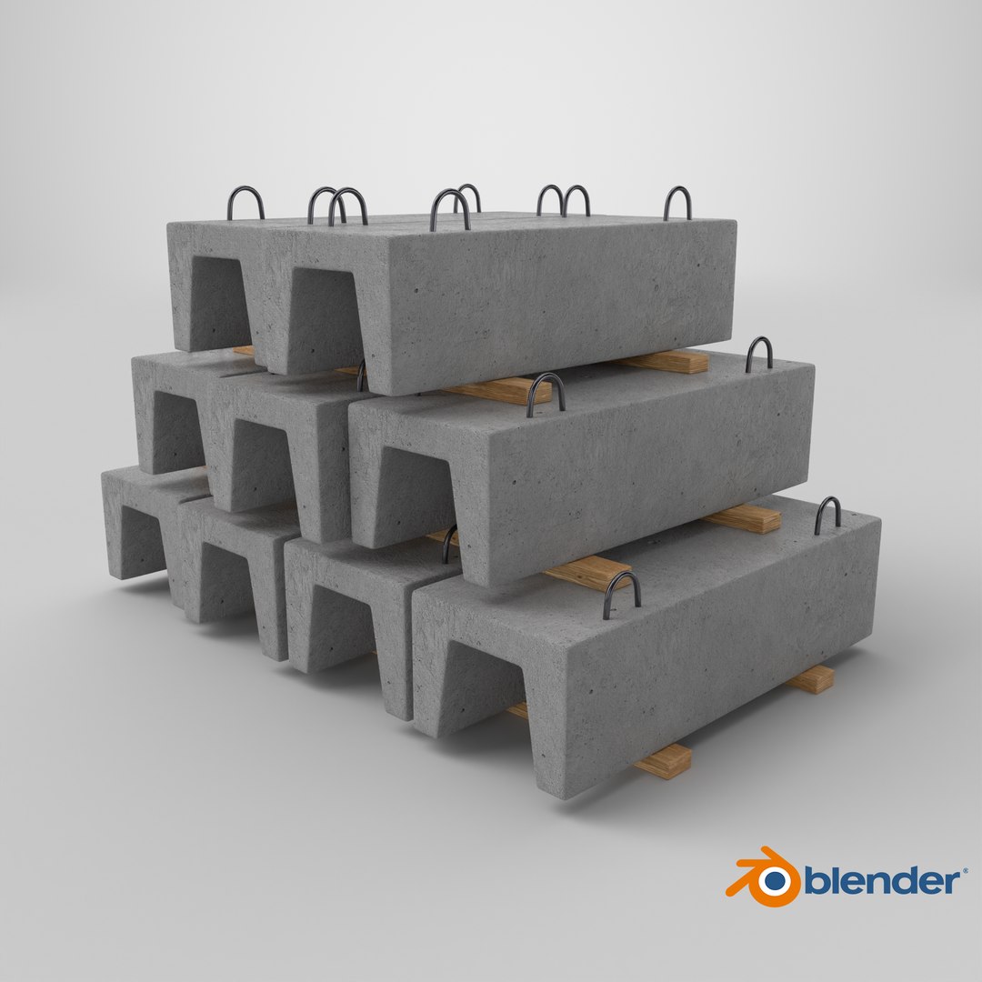 3D Concrete Trenches On Wood Planks Model - TurboSquid 2246279