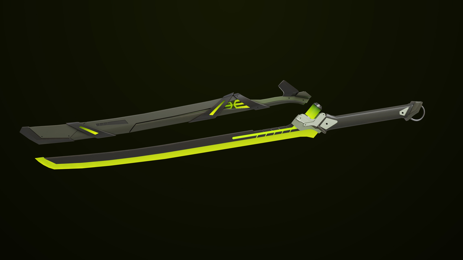 3D Model 5 Sci-Fi Katana Sword Collection 02 All PBR Unity UE Textures ...