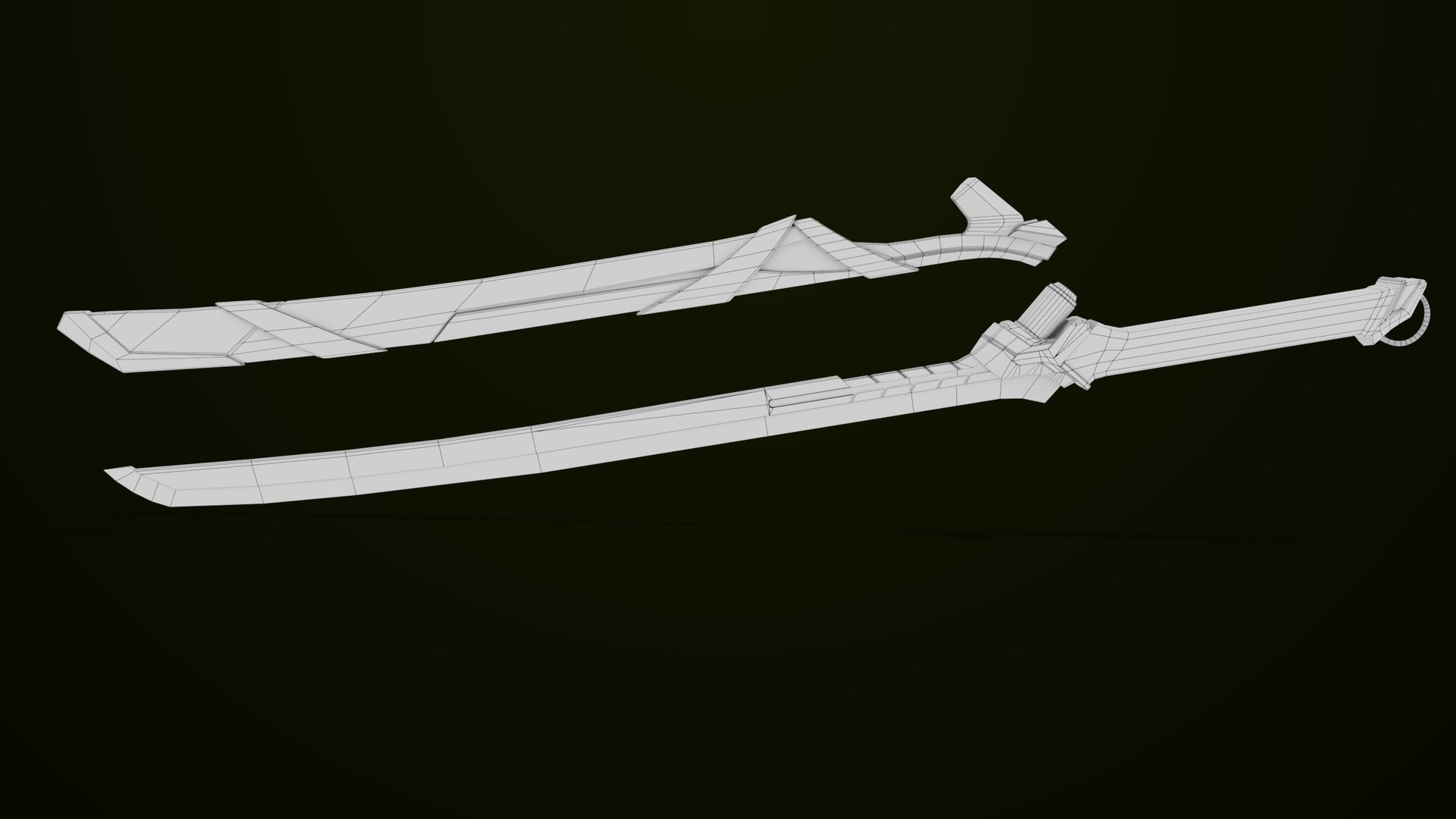 3D Model 5 Sci-Fi Katana Sword Collection 02 All PBR Unity UE Textures ...