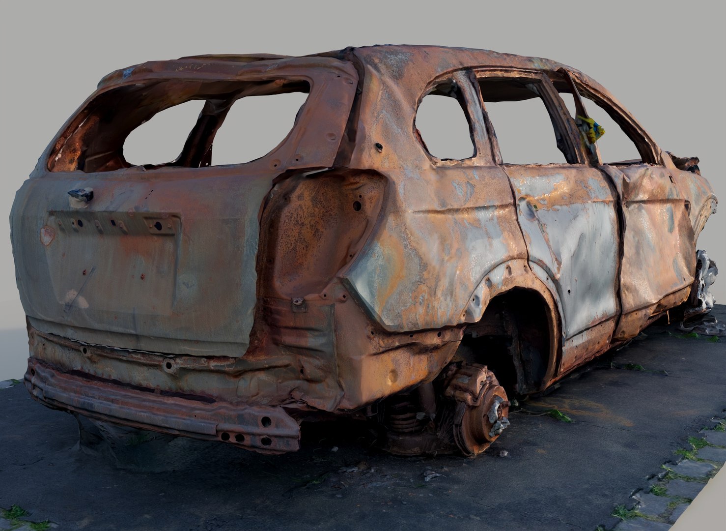3D Burnt Car Photogrammetry Low-poly - TurboSquid 2069993