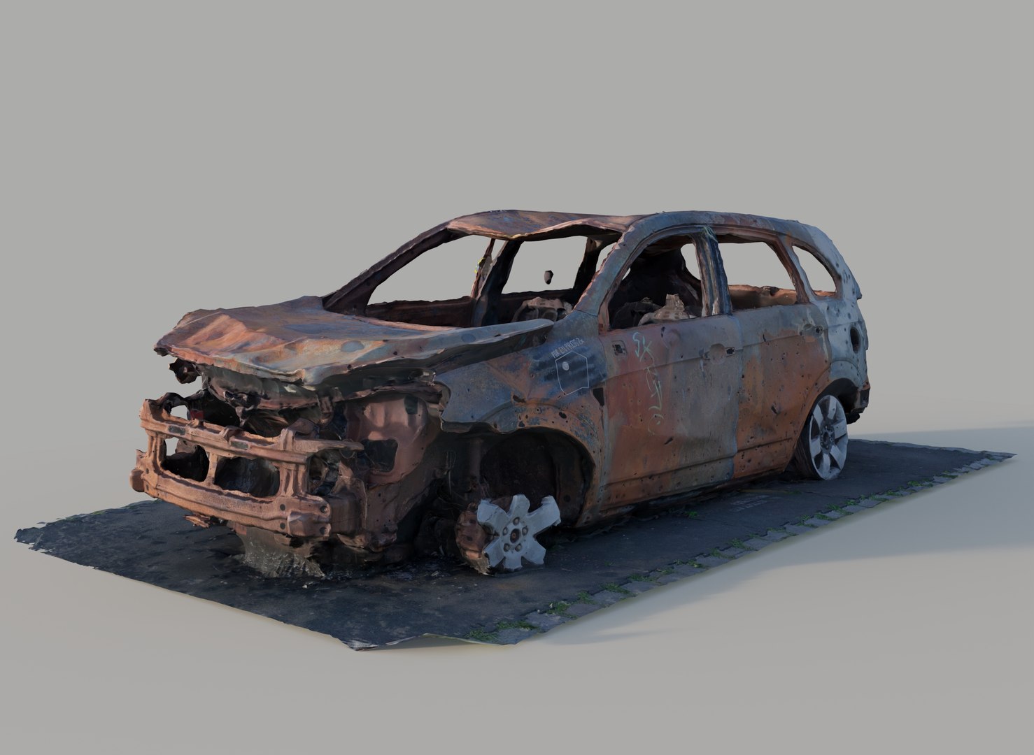 3D Burnt Car Photogrammetry Low-poly - TurboSquid 2069993