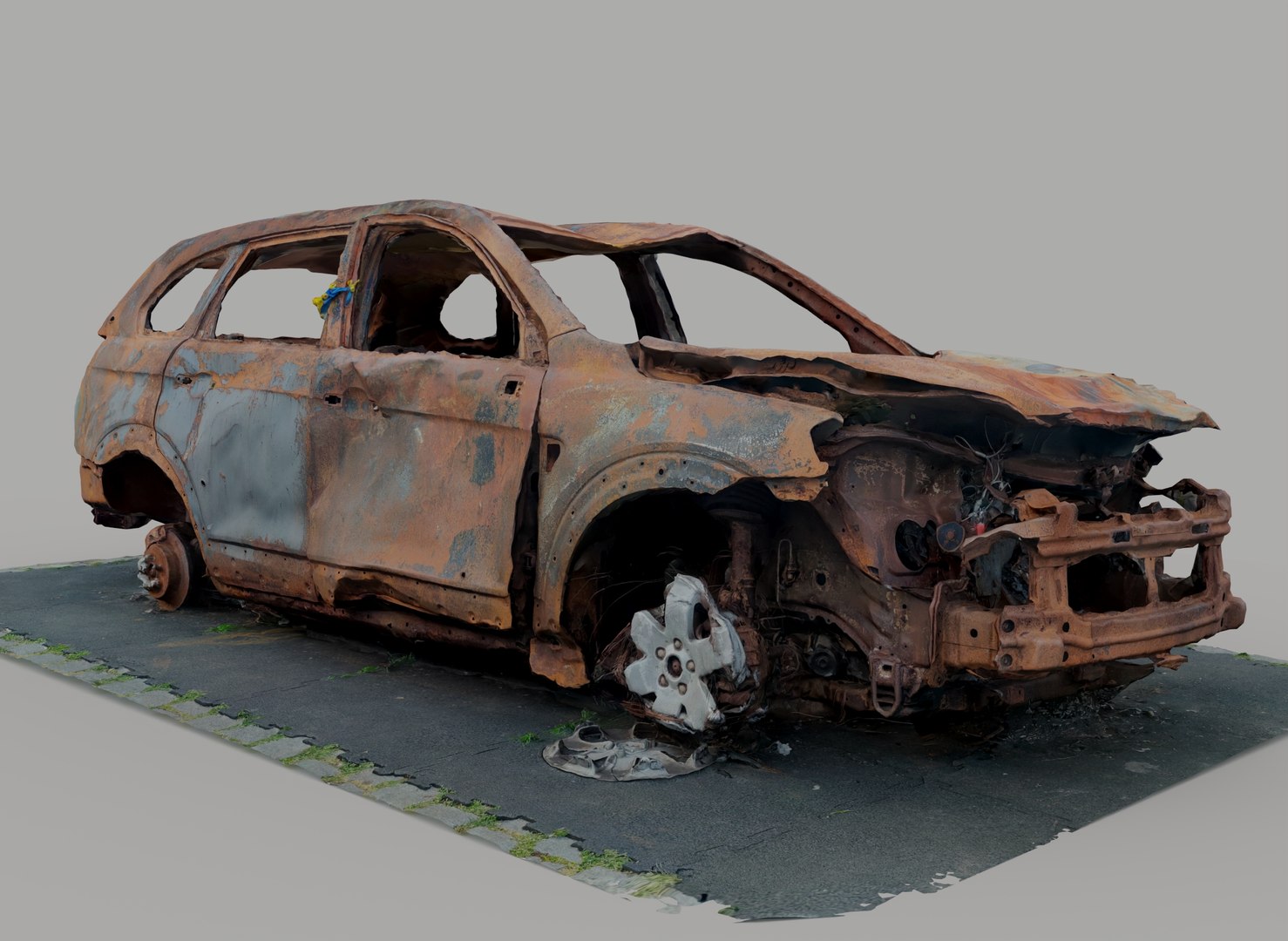 3D Burnt Car Photogrammetry Low-poly - TurboSquid 2069993