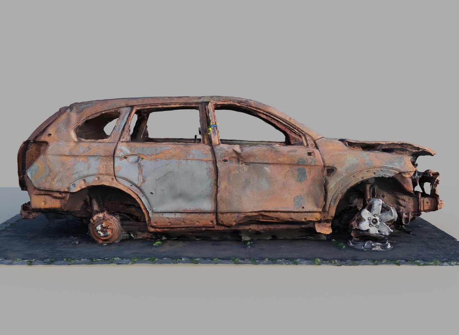 3D Burnt Car Photogrammetry Low-poly - TurboSquid 2069993