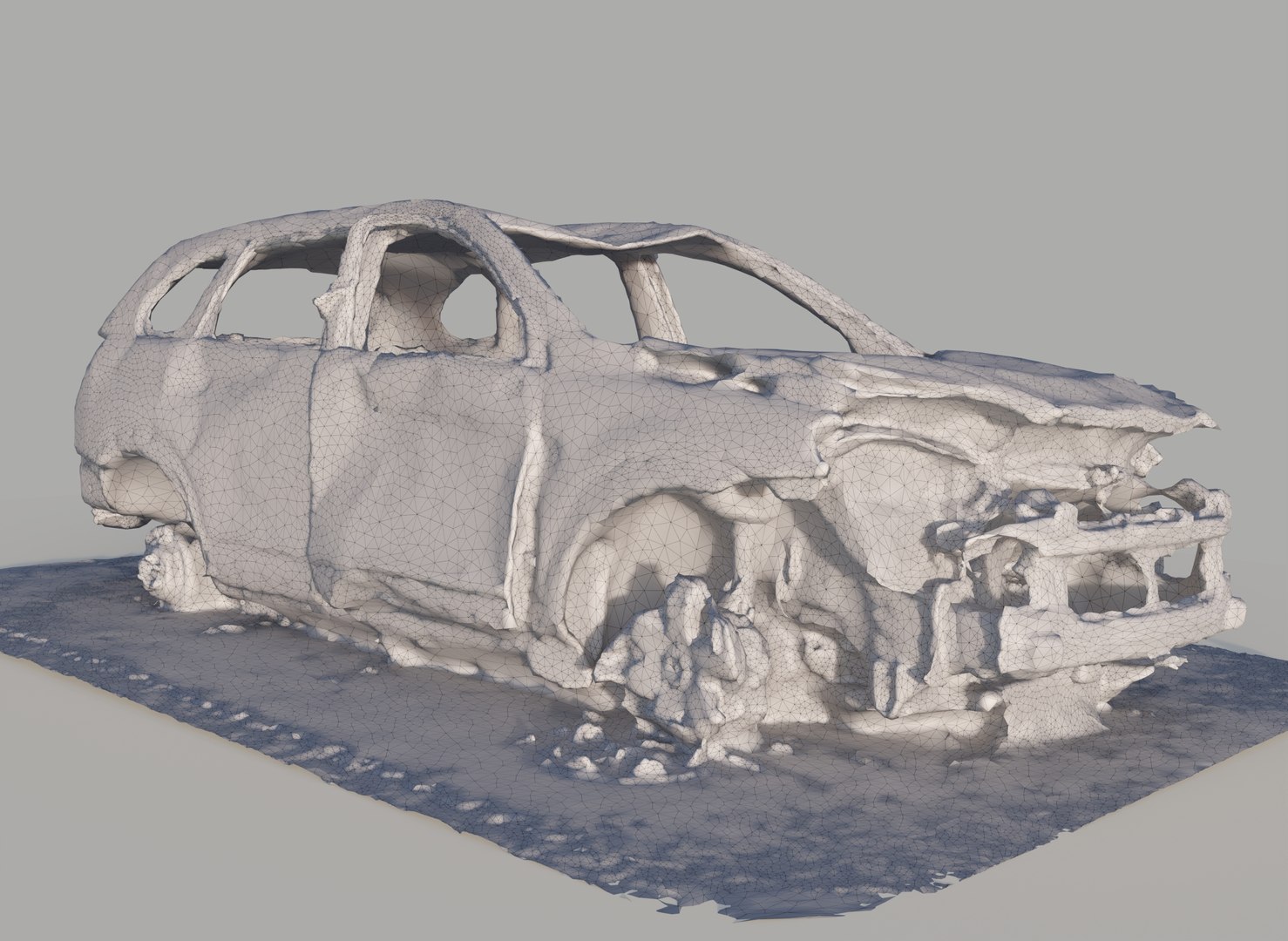 3D Burnt Car Photogrammetry Low-poly - TurboSquid 2069993