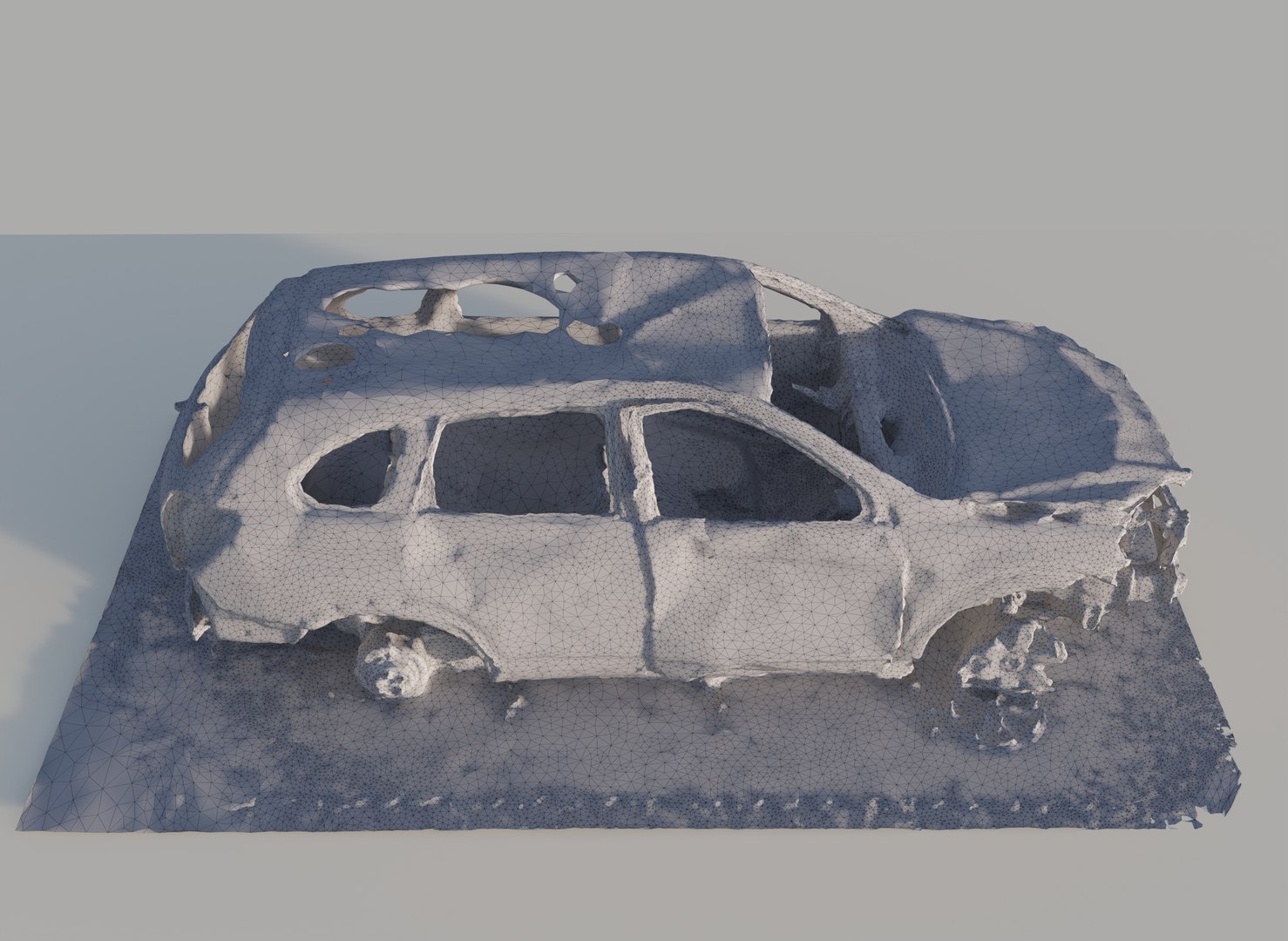 3D Burnt Car Photogrammetry Low-poly - TurboSquid 2069993
