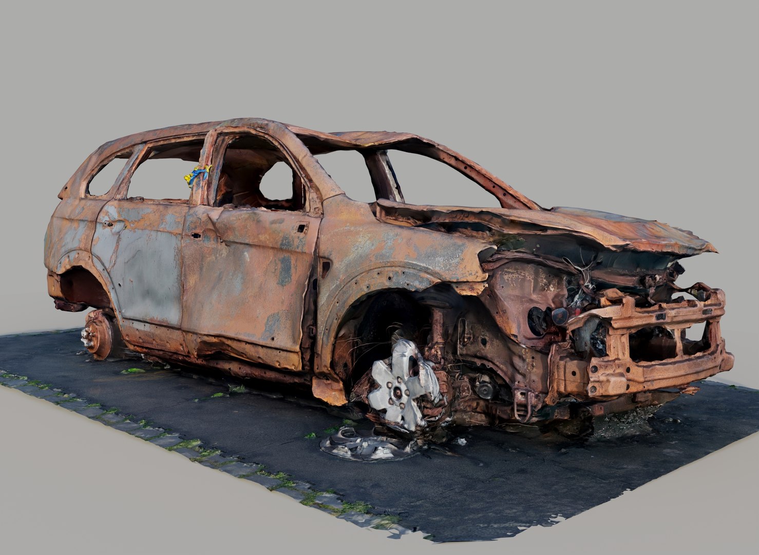 3D Burnt Car Photogrammetry Low-poly - TurboSquid 2069993