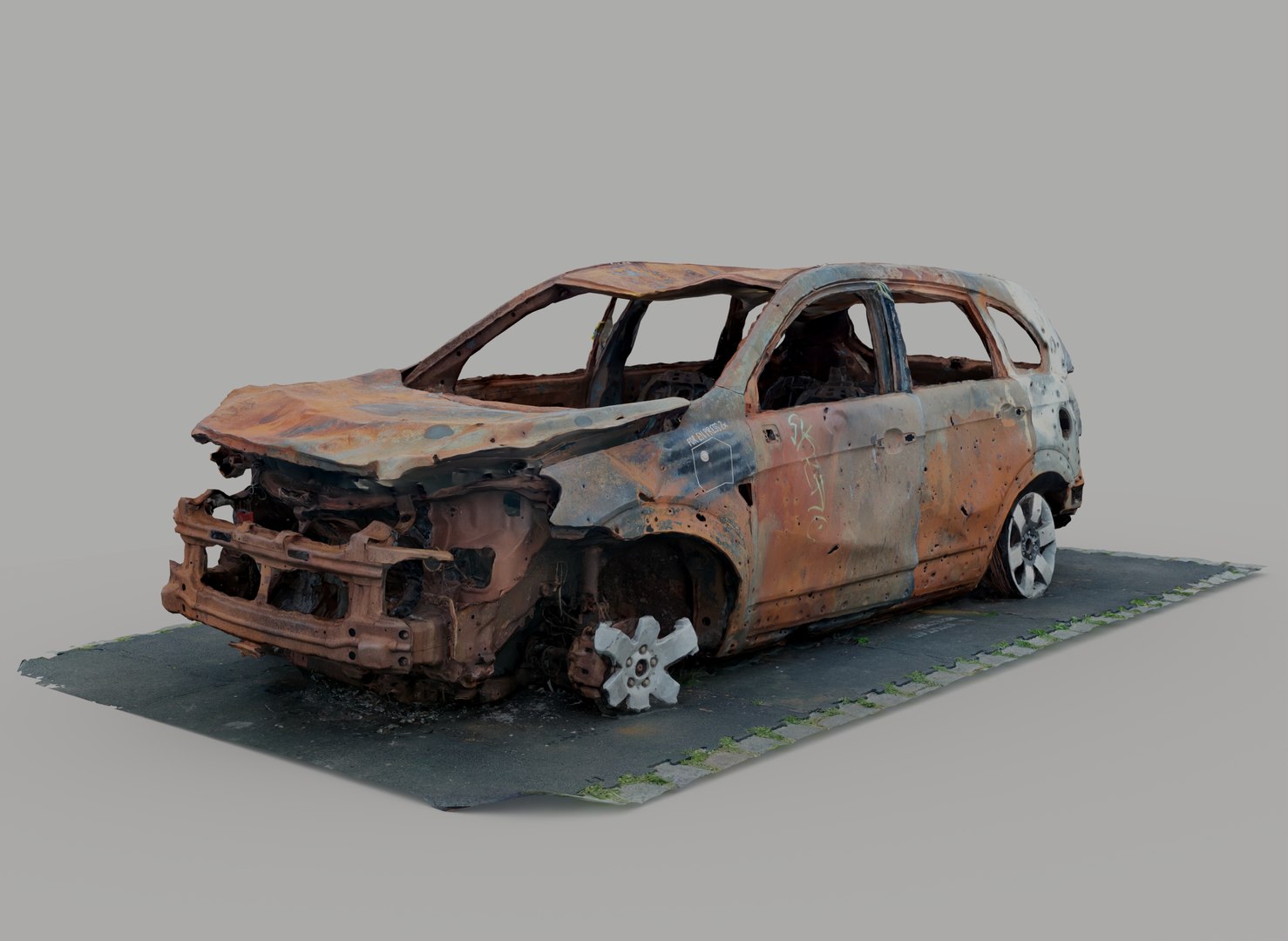 3D Burnt Car Photogrammetry Low-poly - TurboSquid 2069993