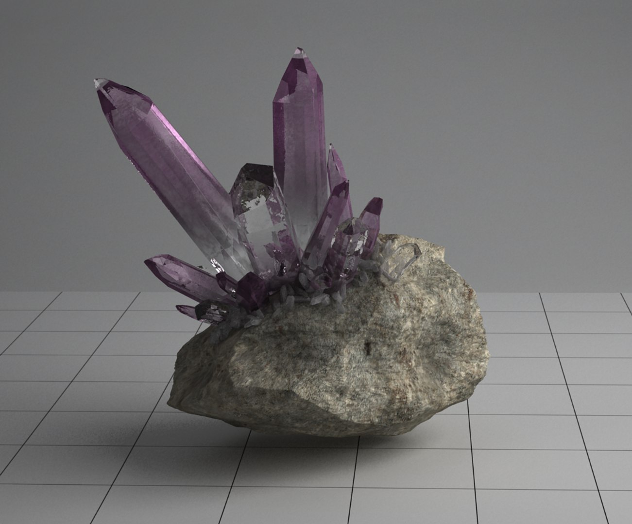 3dsmax Rock Quartz Amethyst