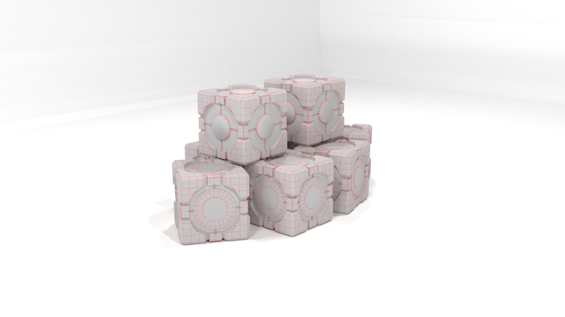 GLaDOS In A Potato And Portal Cubes 3D Model - TurboSquid 2030389